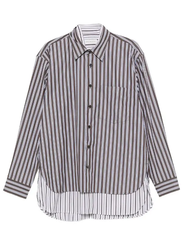 Dries Van Noten Camicia Camber In Cotone A Doppio Strato