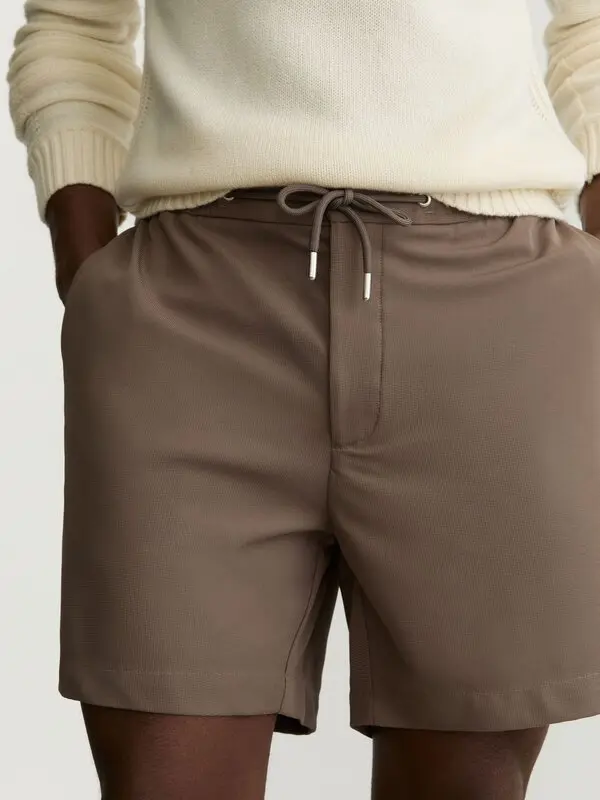 REISS Newmark Textured Drawstring Shorts