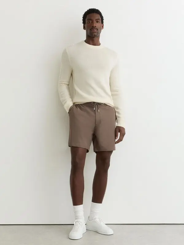 REISS Newmark Textured Drawstring Shorts