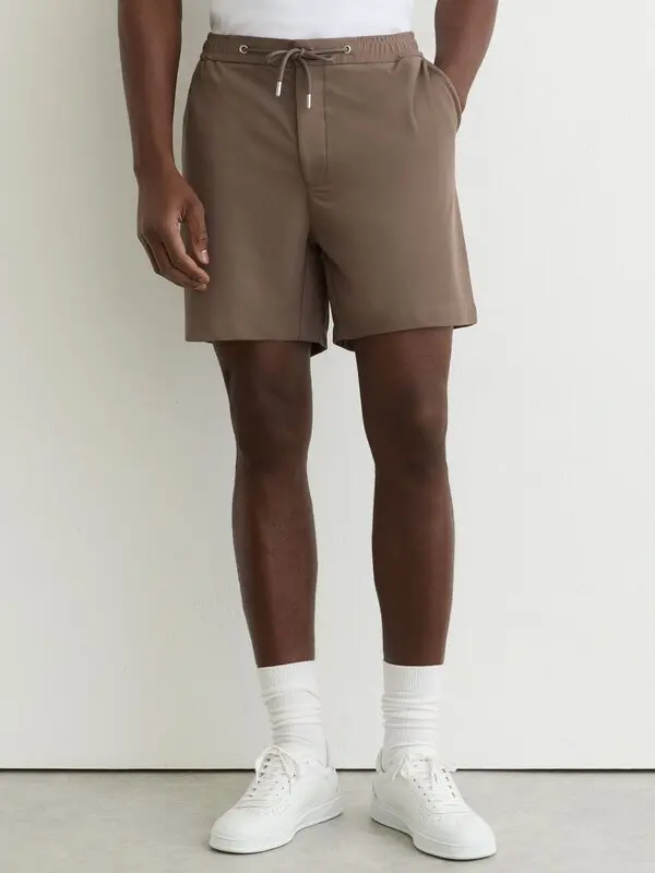 REISS Newmark Textured Drawstring Shorts