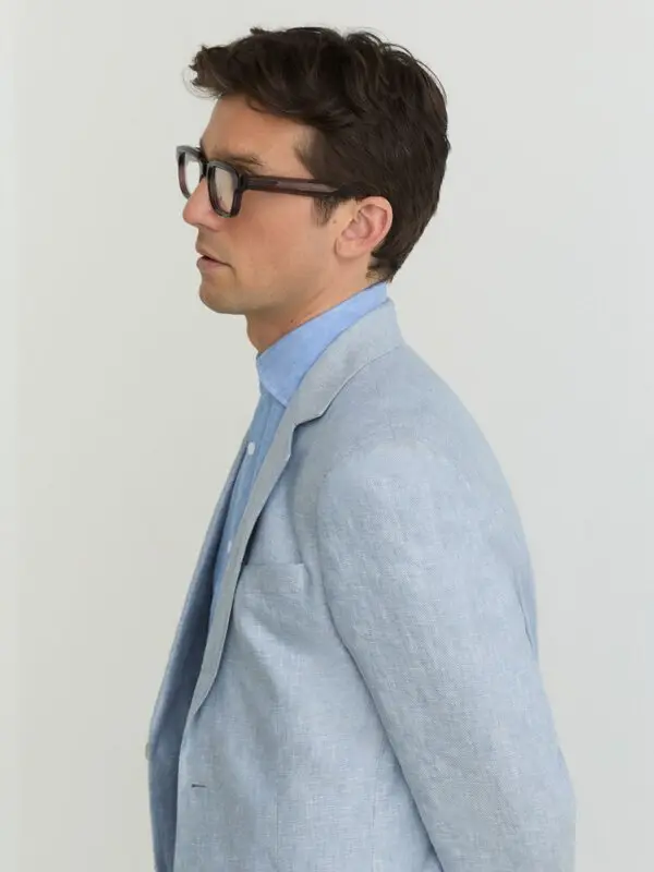 REISS Atlantic Tailored Fit Linen-twill Single-breasted Blazer Tailored-fit