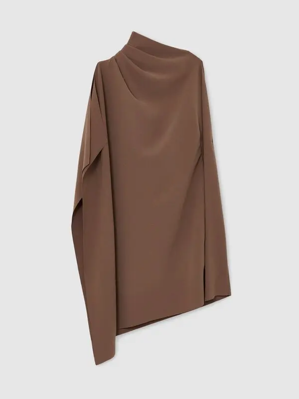 REISS Ellery One-shoulder Draped Mini Dress