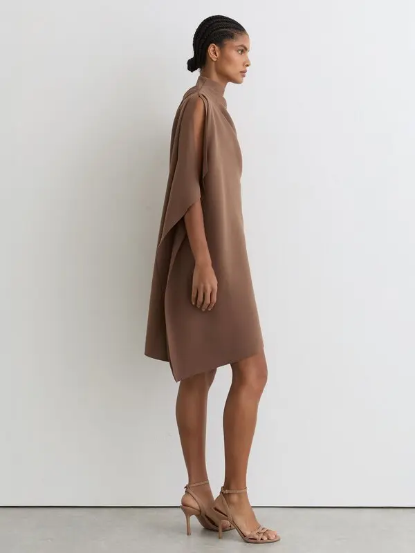 REISS Ellery One-shoulder Draped Mini Dress