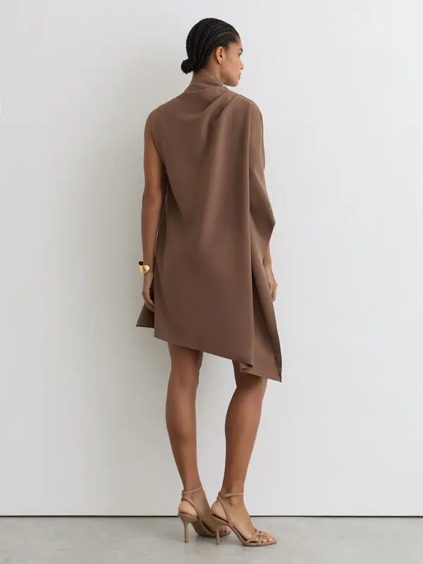 REISS Ellery One-shoulder Draped Mini Dress