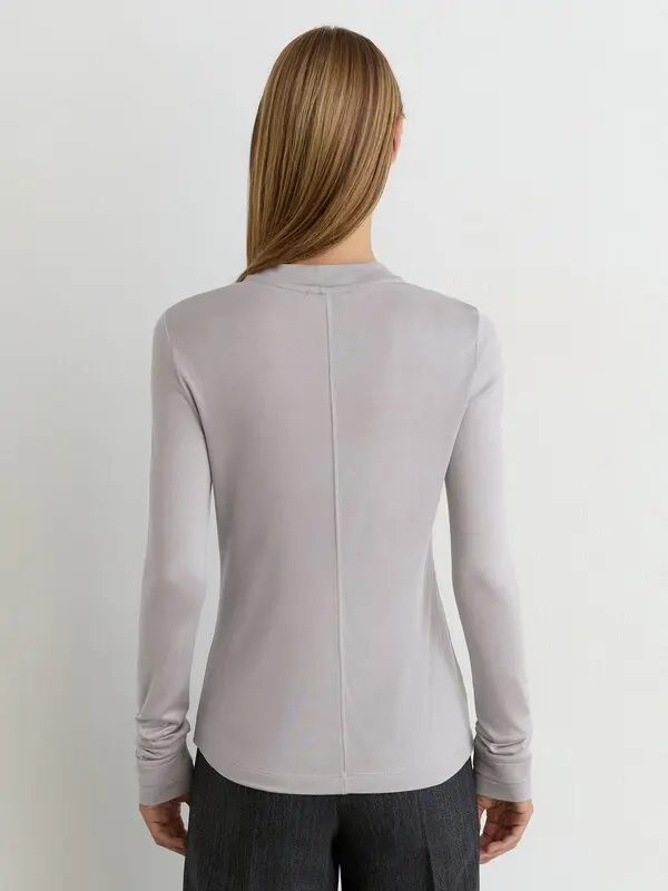 REISS Brody High V-neck Long-sleeve Top