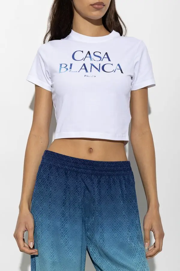 Casablanca Short T-shirt With Printed Logo