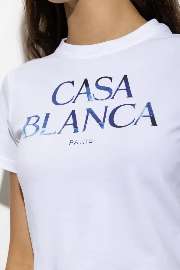 Casablanca Short T-shirt With Printed Logo