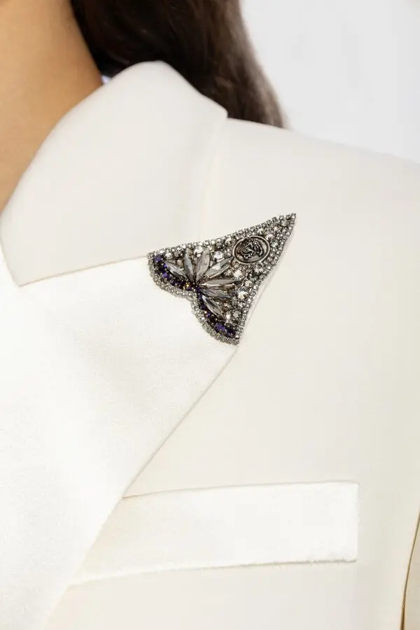 Versace Wool Blazer With Shimmering Embellishments
