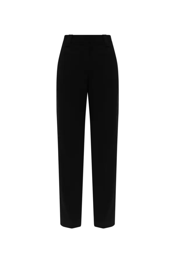 Versace Wool Pleat-front Formal Trousers - Black