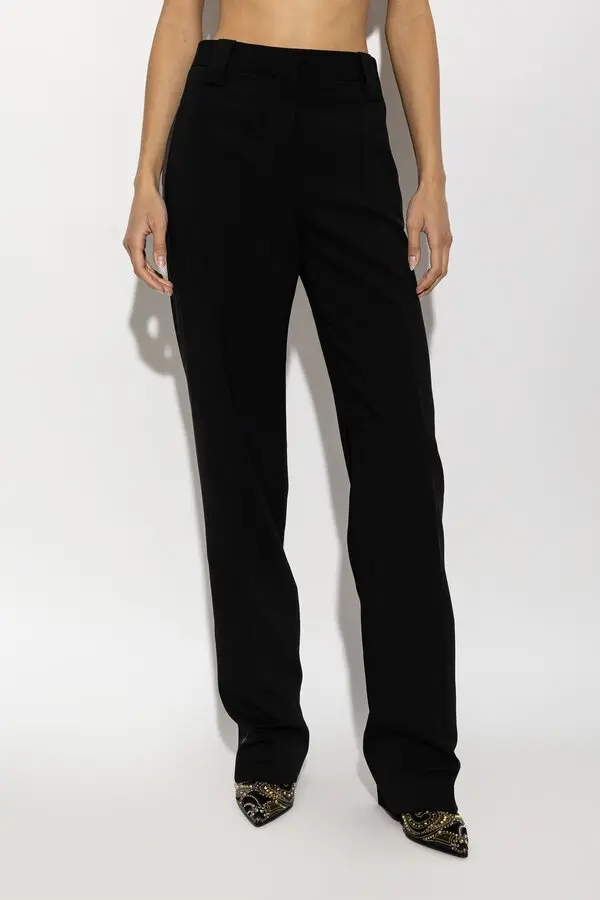 Versace Wool Pleat-front Formal Trousers