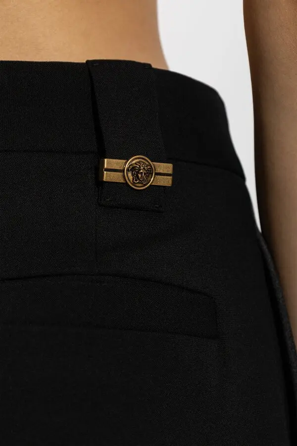 Versace Wool Pleat-front Formal Trousers
