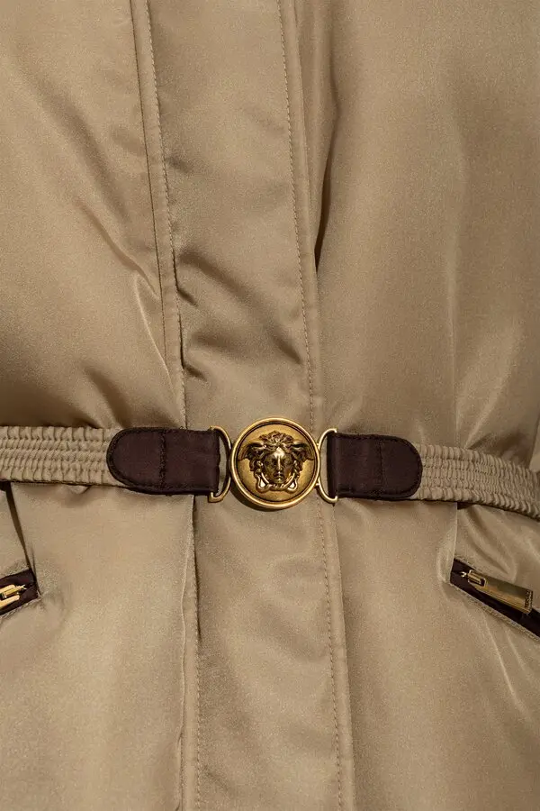 Versace Beige Belted Padded Jacket