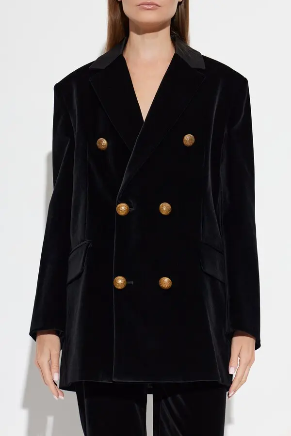 Etro Velvet Double-breasted Blazer In By