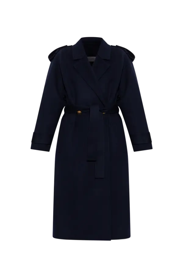 Versace Double-breasted Wool Trench Coat