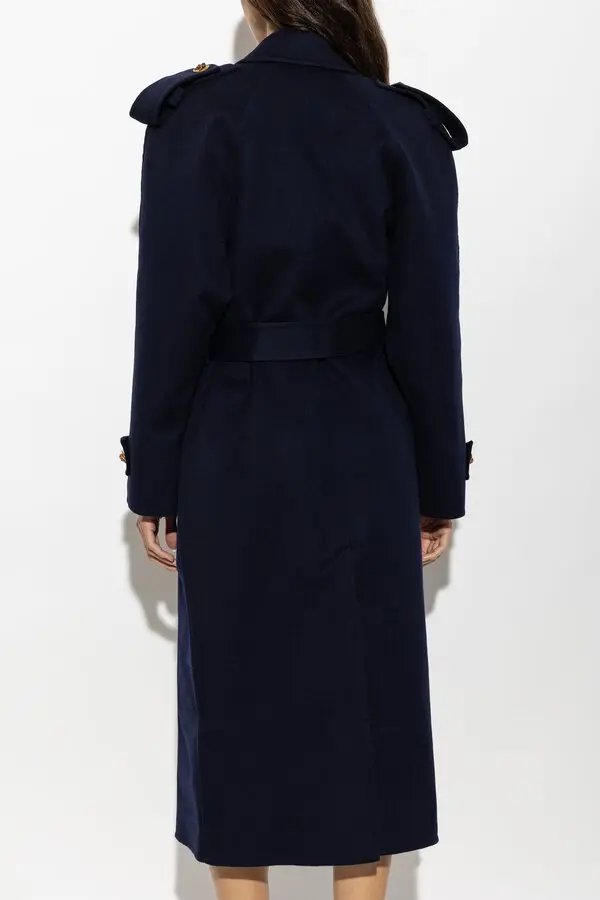 Versace Double-breasted Wool Trench Coat