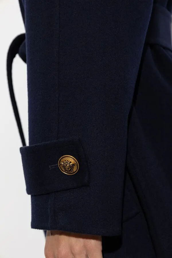 Versace Double-breasted Wool Trench Coat