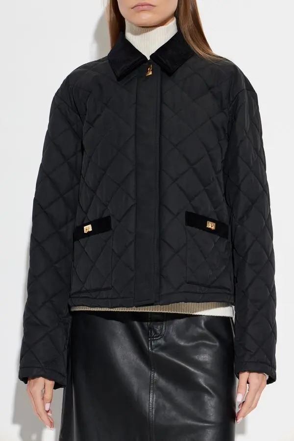 FERRAGAMO Quilted Jacket With Corduroy Collar