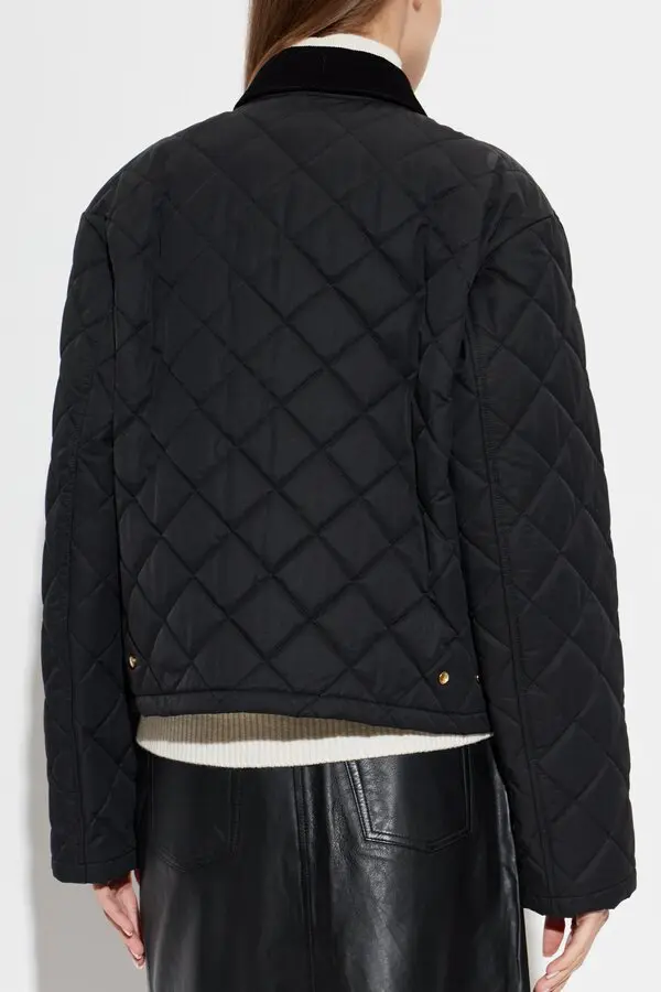 FERRAGAMO Quilted Jacket With Corduroy Collar