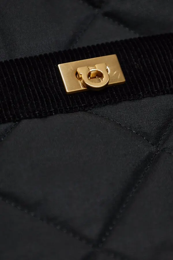 FERRAGAMO Quilted Jacket With Corduroy Collar