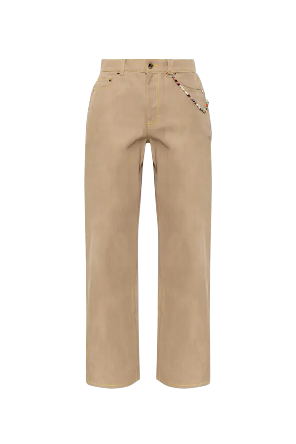 Casablanca Trousers With Colorful Chain - Beige