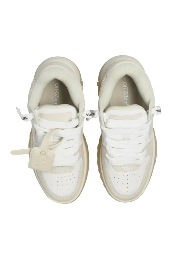 Off-White Ooo Chunky Varsity -white Low Top Sneakers By - Beige