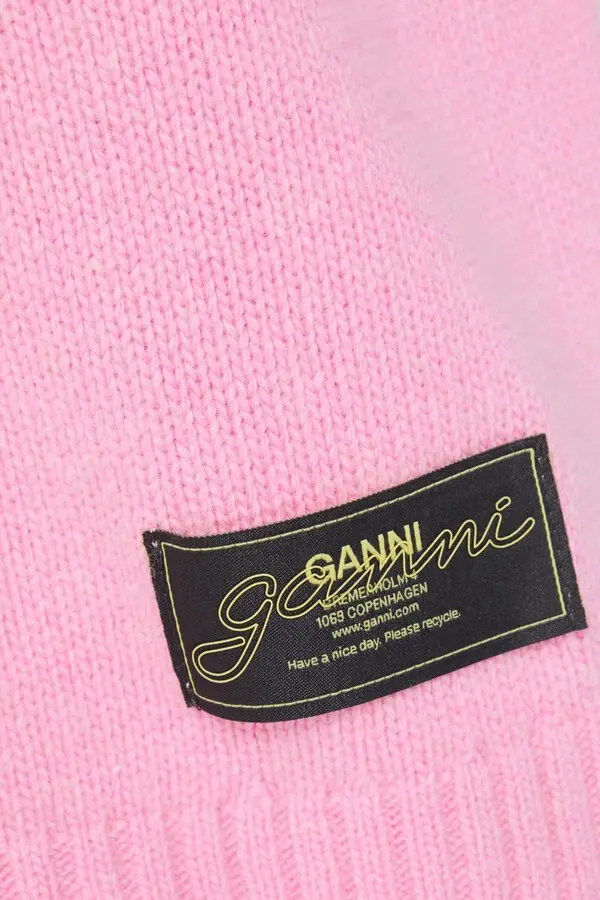 GANNI Bow-detailed Wool-blend Cardigan - Multicolor