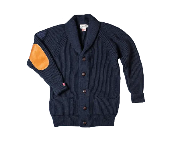 &SONS TRADING CO Pioneer British Wool Cardigan Navy - Blue