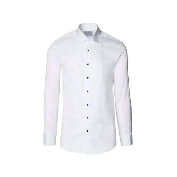 RON TOMSON Lurex Paneled Spread Collar Shirt - White
