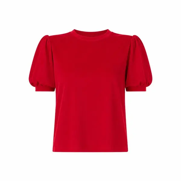 YUMI Velvet Puff Sleeve Top