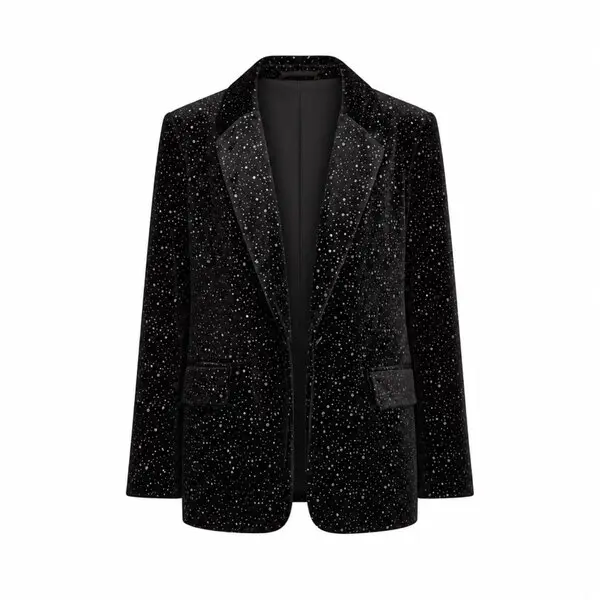 YUMI Velvet Sparkle Oversize Blazer