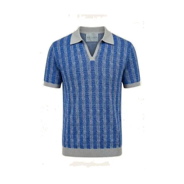 RON TOMSON Textured Knit Polo Shirt