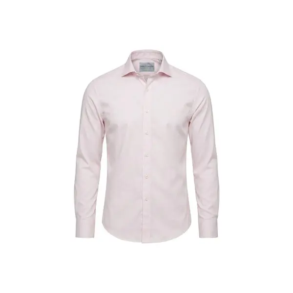 RON TOMSON Pure Cotton Spread Collar Fitted Dress Shirt Light