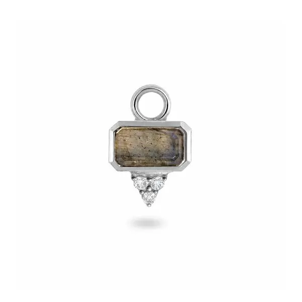 ZOHREH Labradorite & White Sapphire Earring Charm Sterling - Silver