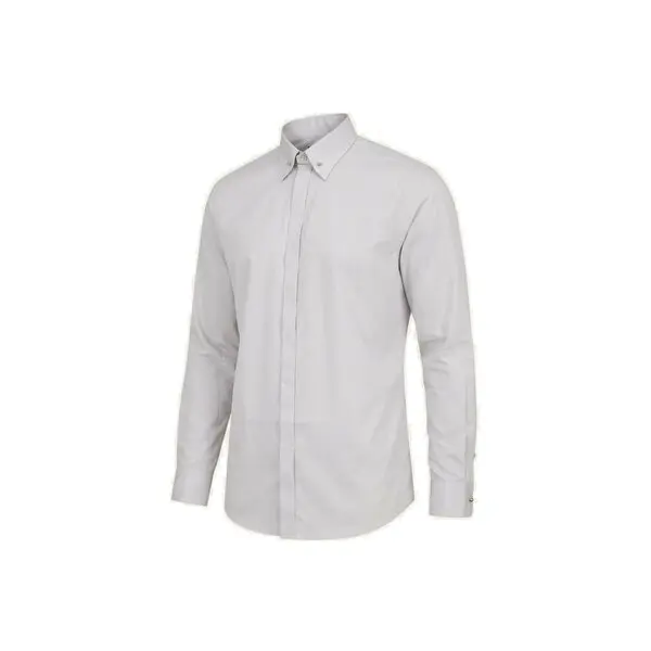 RON TOMSON Collar Pin Hidden Placket Dress Shirt - Grey