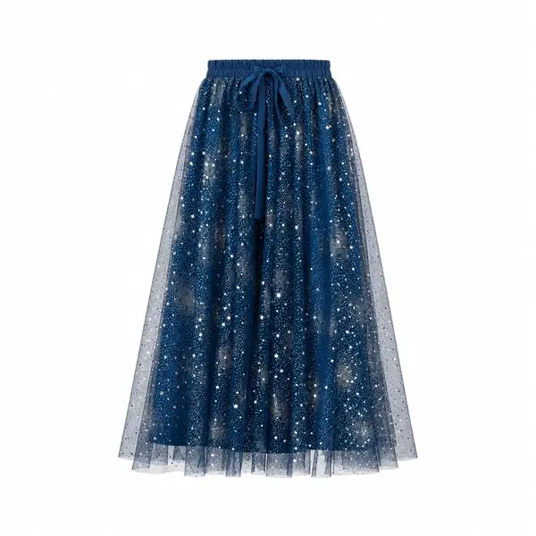 YUMI Navy Star Sparkle Tulle Skirt