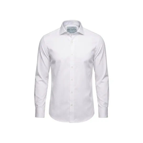 RON TOMSON Pure Cotton Spread Collar Fitted Dress Shirt