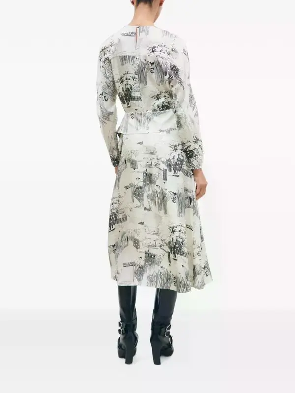 Tory Burch Printed Silk Tie-waist Dress