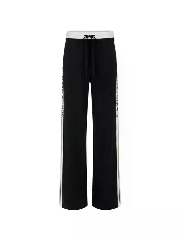 Elisabetta Franchi Knit Trousers With Logo - Neutrals