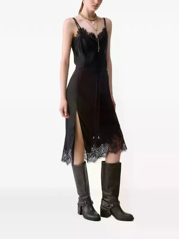 Liu Jo Midi Dress In Satin And Lace
