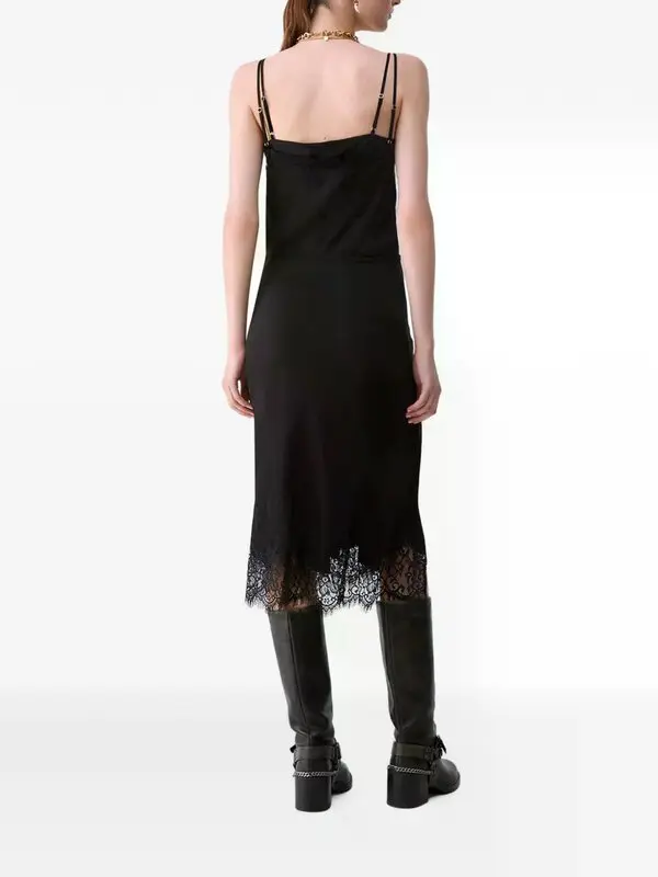 Liu Jo Midi Dress In Satin And Lace
