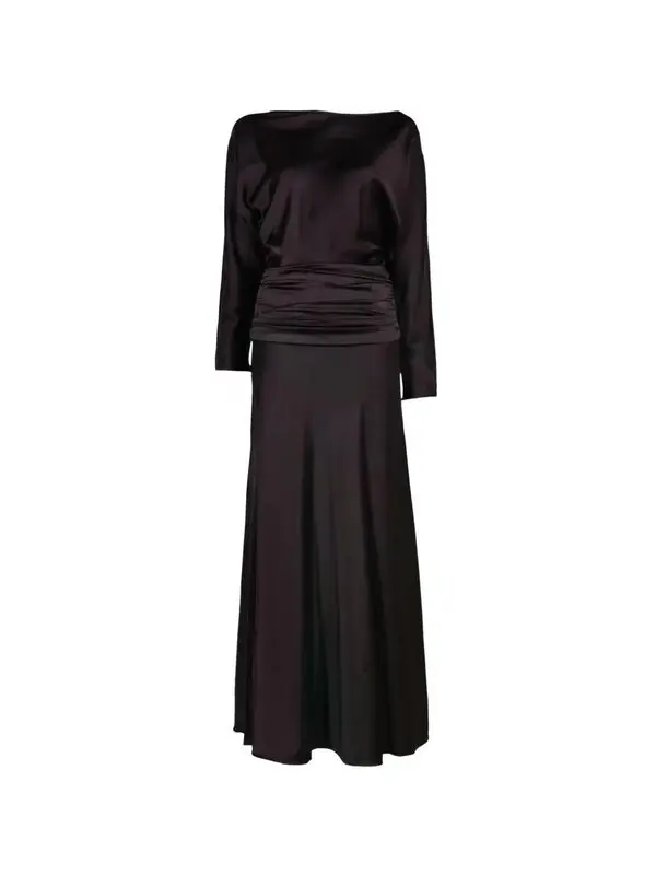 Staud Freda Ruched Silk Maxi Dress