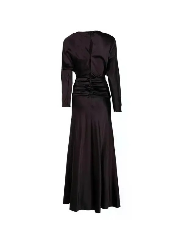 Staud Freda Ruched Silk Maxi Dress