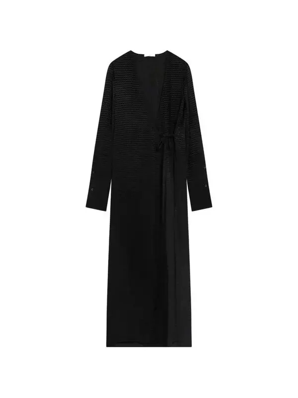 Fendi Jacquard-logo Wrap Maxi Dress - Black