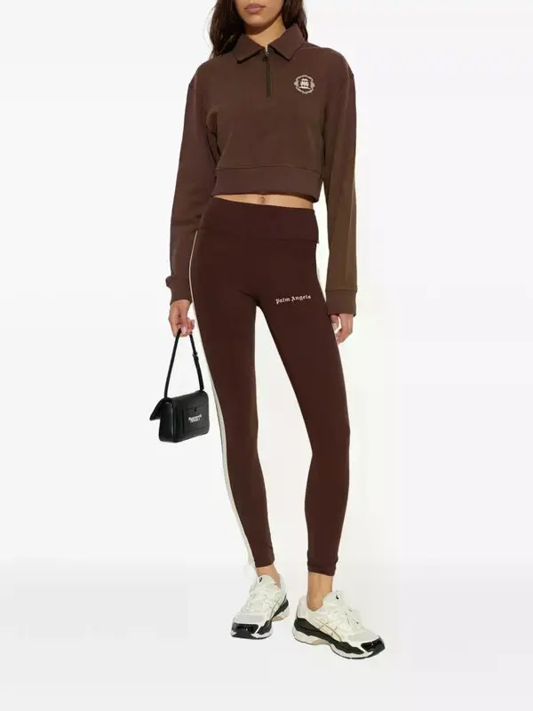 Palm Angels Cropped Quarter-zip Sweater