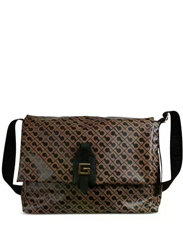 GHERARDINI Large Softy Logo-print Buckle-fastening Shoulder Bag - Brown