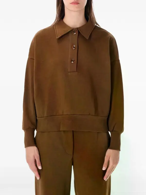SESSUN Blove Button-placket Drop-shoulder Sweater