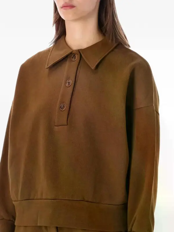 SESSUN Blove Button-placket Drop-shoulder Sweater