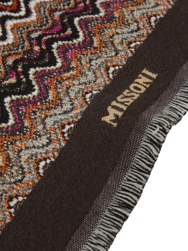 Missoni Zigzag-pattern Knit Fringed Scarf