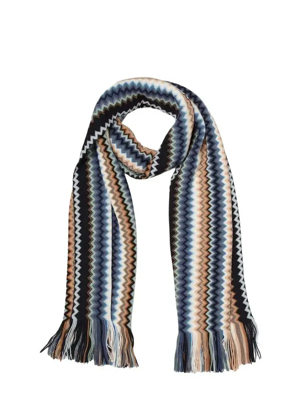 Missoni Zigzag Knit Fringed Scarf