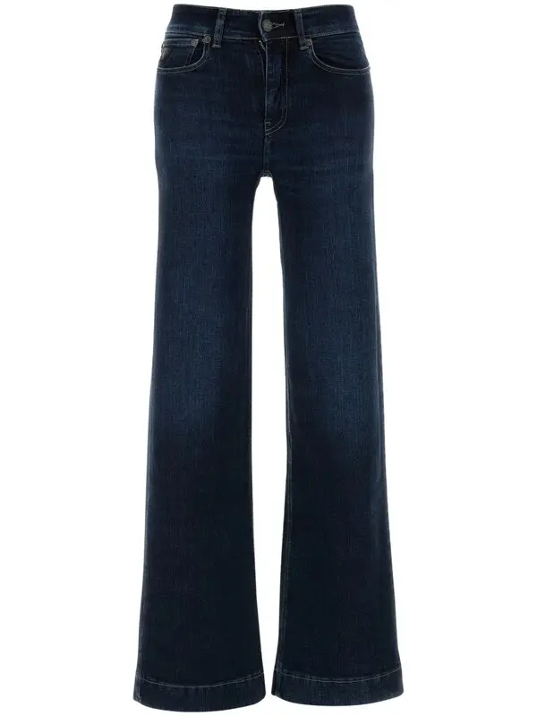 LOIS Logo-patch Wide-leg Jeans - Blue